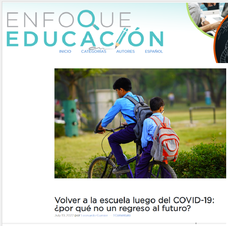 Volver a la escuela luego del COVID-19: ¿por qué no un regreso al ...